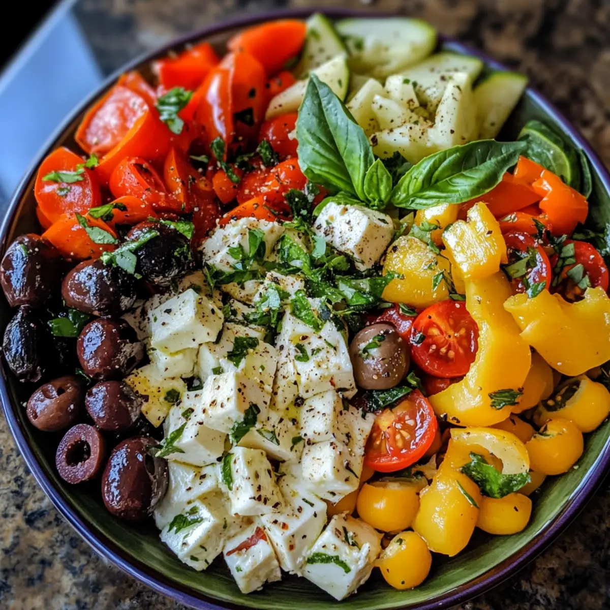 Irresistible Mediterranean Veggie Plate: A Colorful Delight