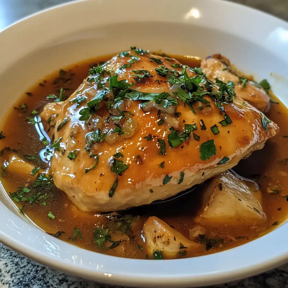 Easy Crockpot Chicken with Savory Broth Sauce Recipe You’ll Love